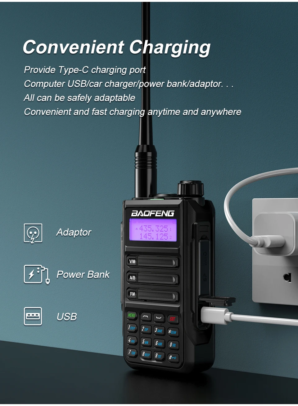 Baofeng Uv16 Dual Band Vhf Uhf Ip54 Waterproof Professional Portable ...