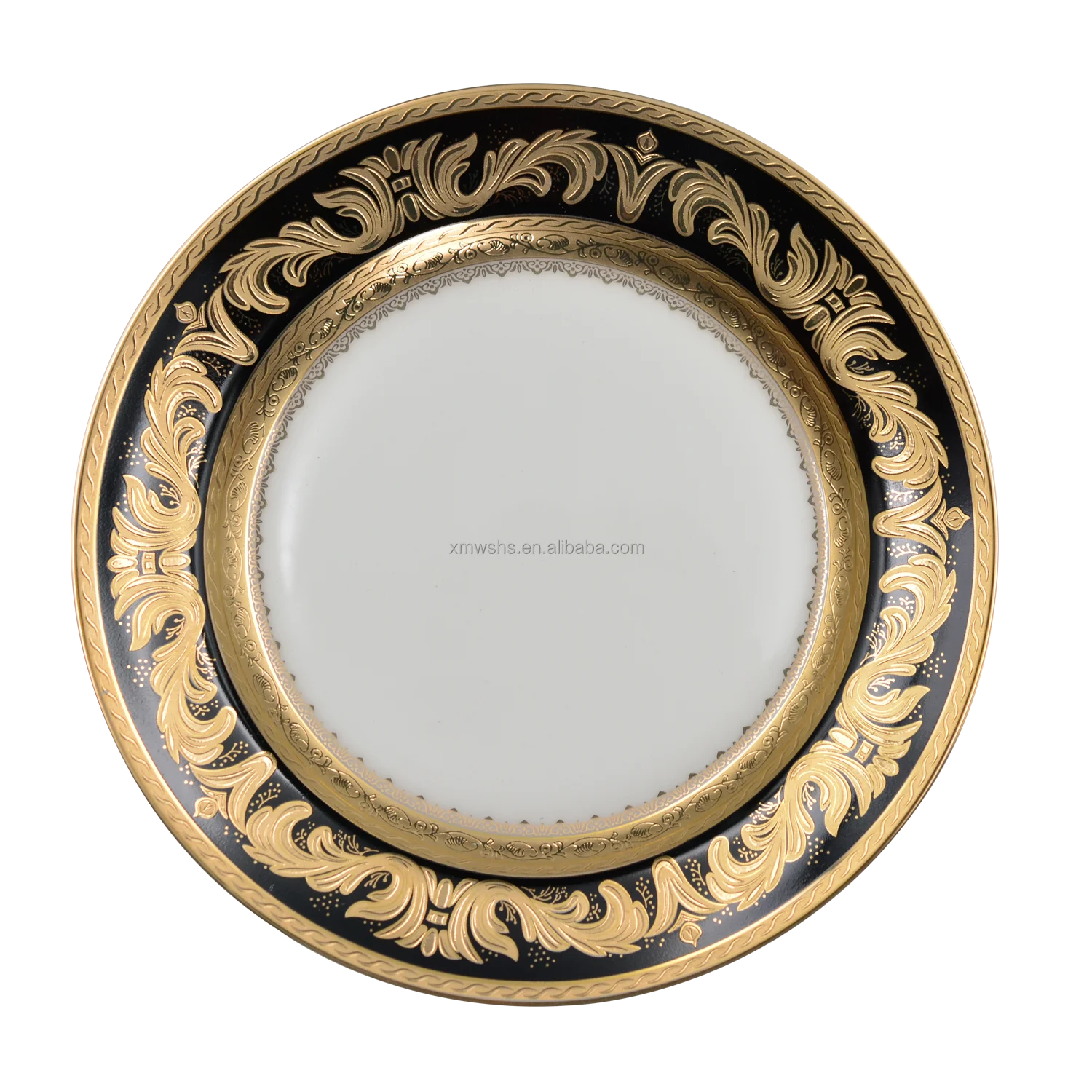 Royal Style Embossed Real Gold Dinnerware Set,Luxury Plates Bowls Set ...