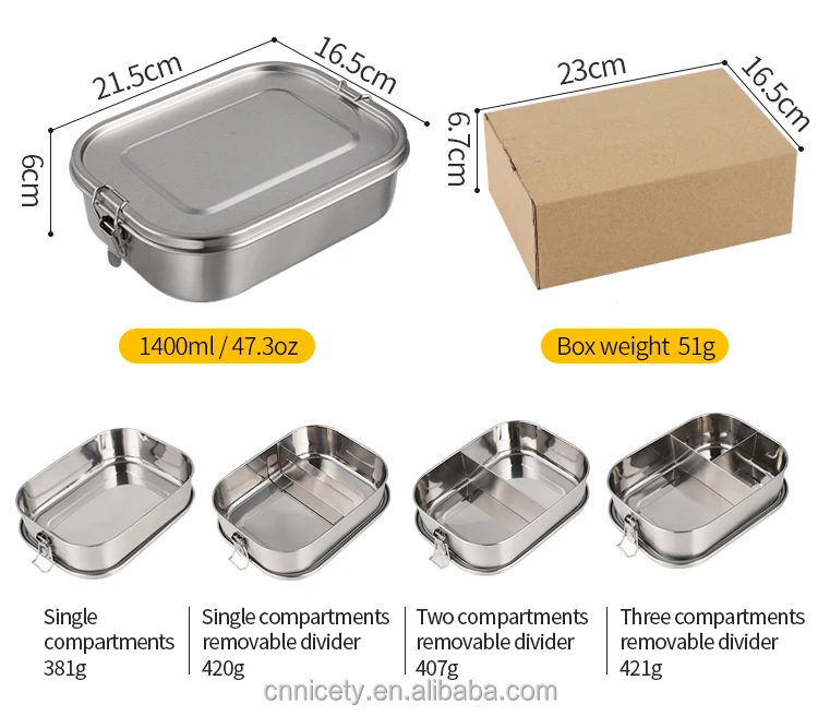 Stainless Steel Lunch Box With Compartment Leakproof Lunch Box With ...