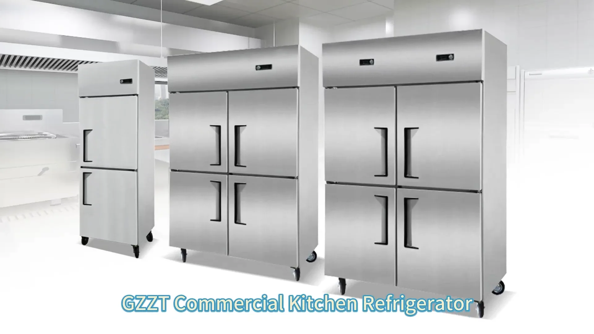 Commercial Four Door Direct Cooling Refrigerator Stainless Steel ...