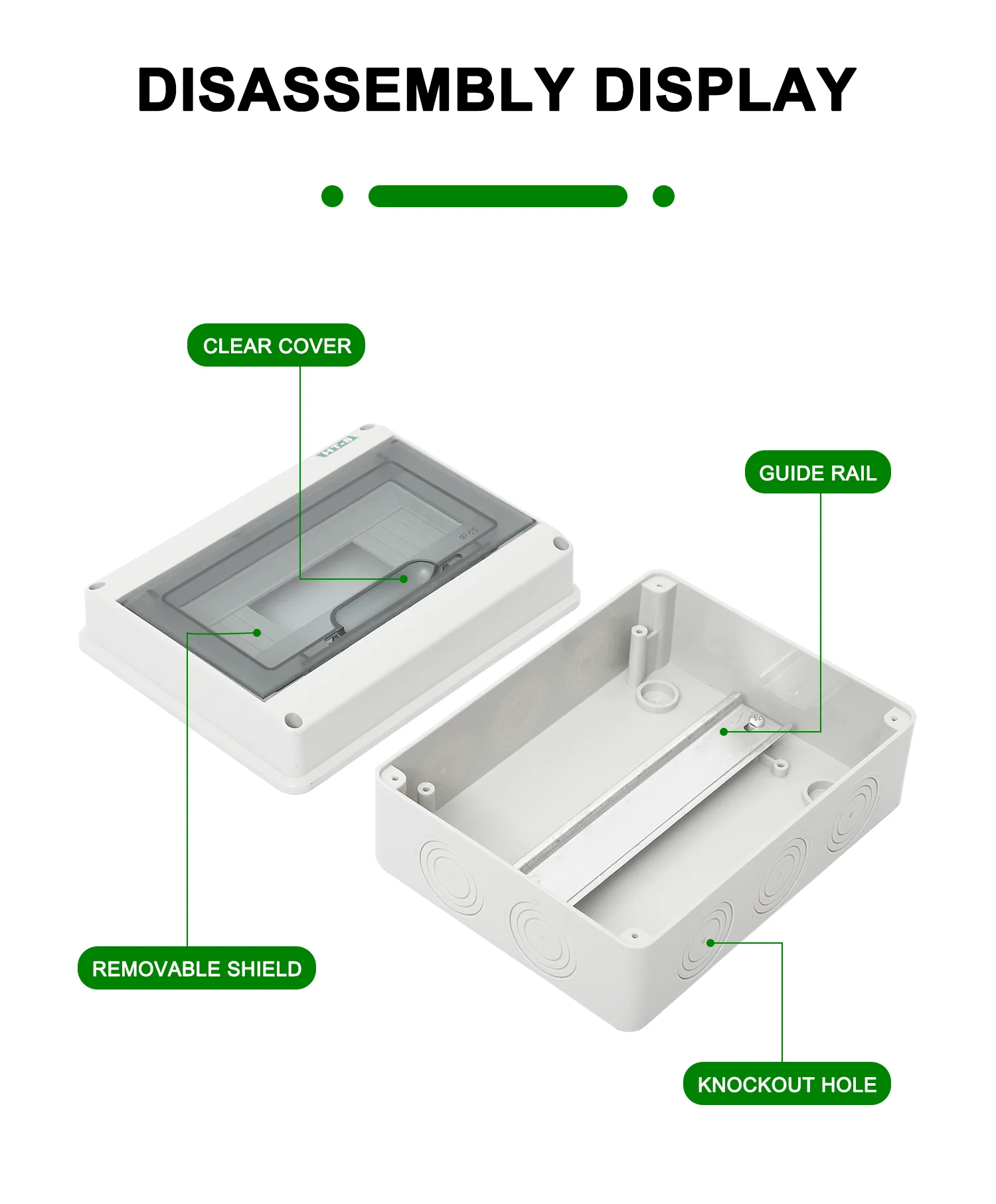 HT-12 ABS Plastic Surface-Mounted IP65 Distribution Board Electrical ...