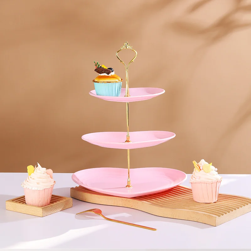 Creative Heart Shaped Design Afternoon Tea Fruit Plate Multi-layer ...