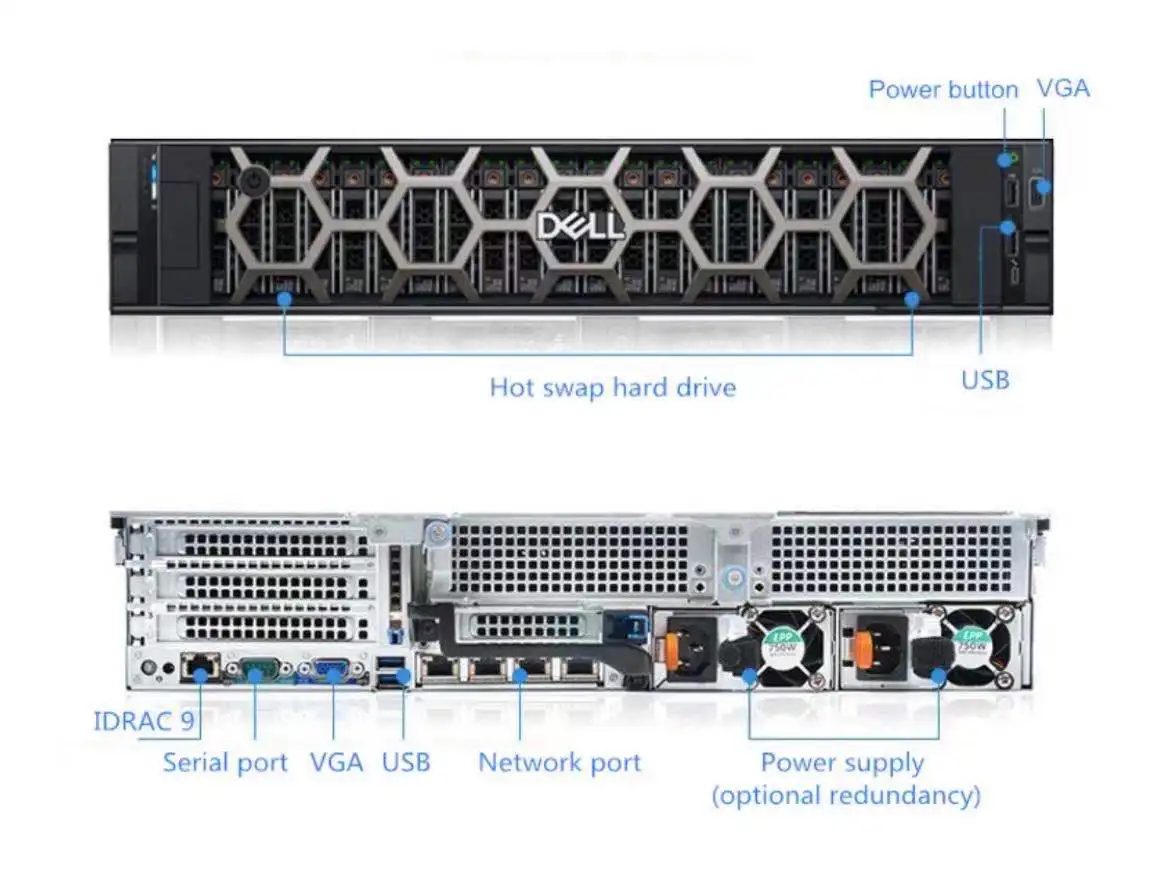 DE LL PowerEdge R640 1U Rack Server for Computer Server System Network ...