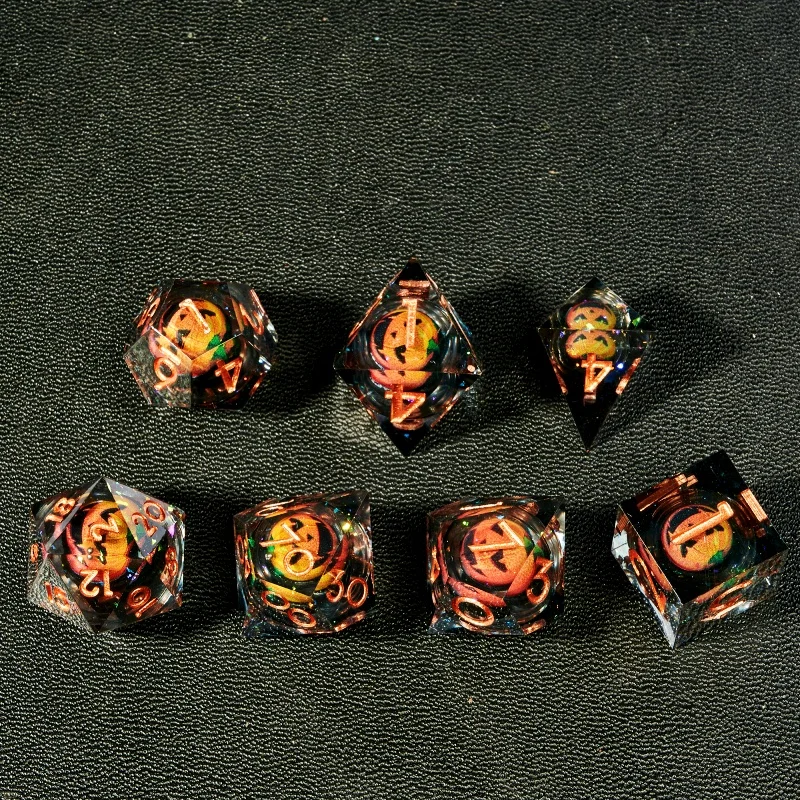 Customized Polyhedral Dice with Rolling Eyeballs, Resin DND RPG, 7 ...