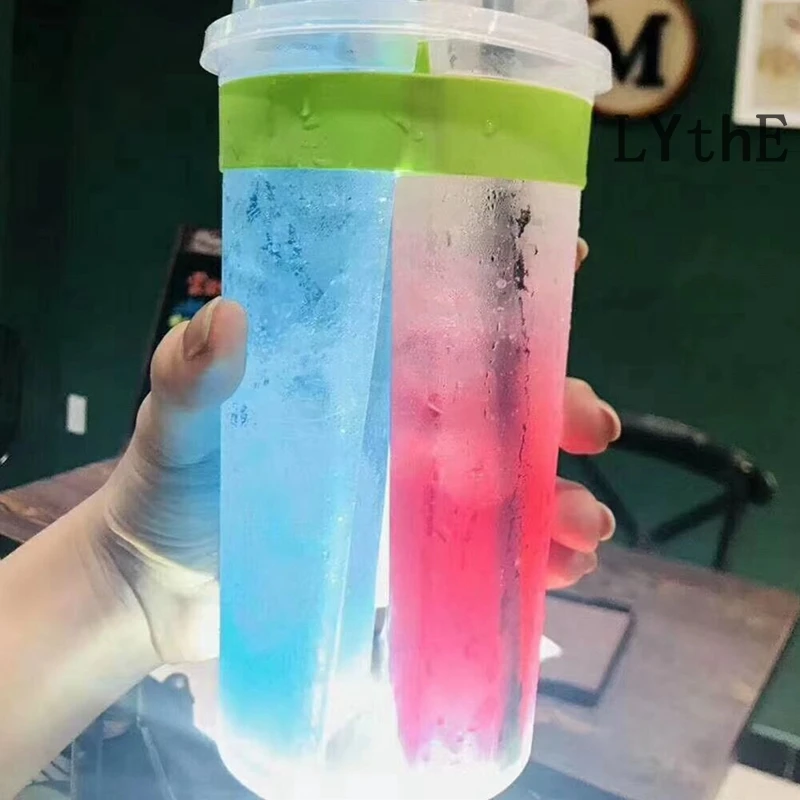 Cold Drink Custom Split Disposable PP Boba Tea Plastic Cup Custom With ...