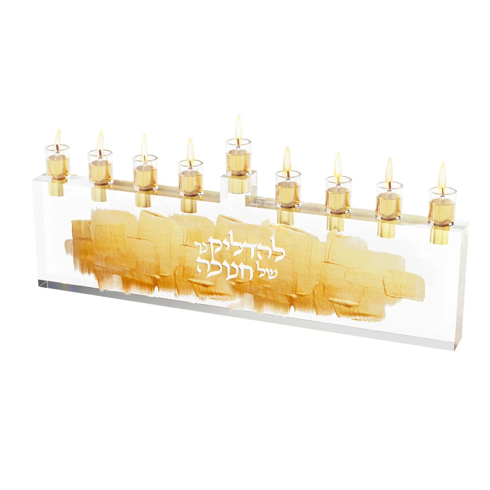 Acrylic Menorah Candle Stand - Elegant Chanukkah Display
