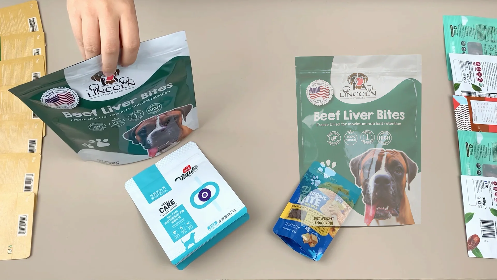 Custom Biodegradable Dog Food Eco Friendly 5kg 10kg 15kg Big Size Side ...