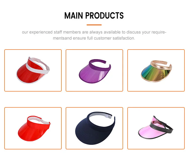 2024 Sun Visors Transparent Pvc Lightweight Clip Cap Outdoor Quality ...