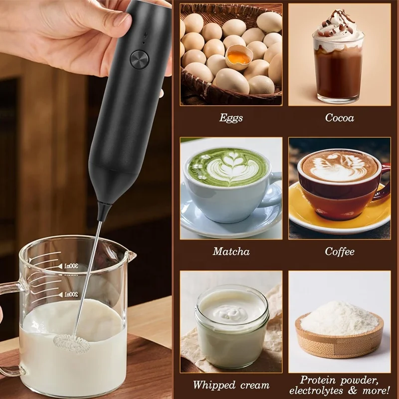 Portable Rechargeable Electric Coffee Mixer Handheld Foam Maker & Milk ...