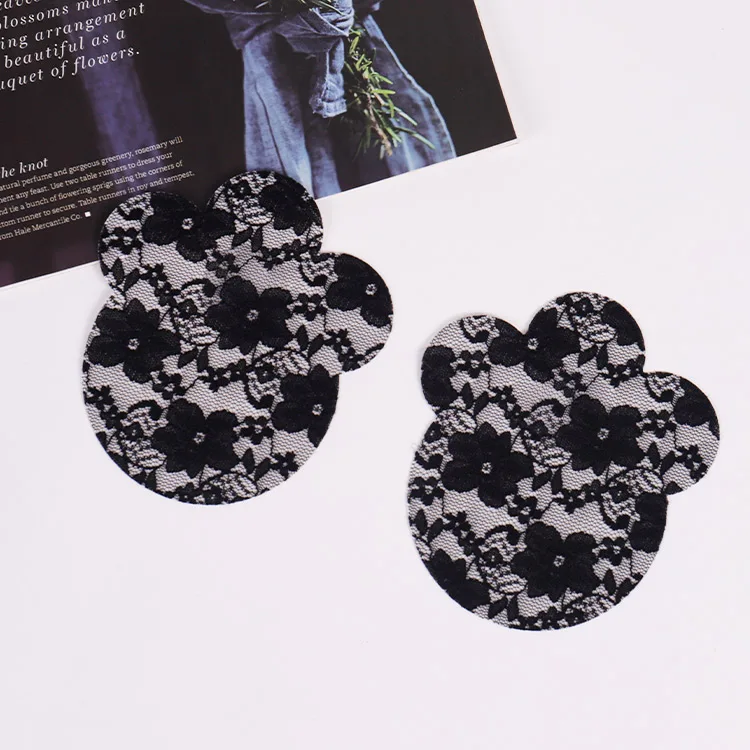 Thin Black Lace Sexy Nipple Covers Disposable Opaque Nipple Cover for ...