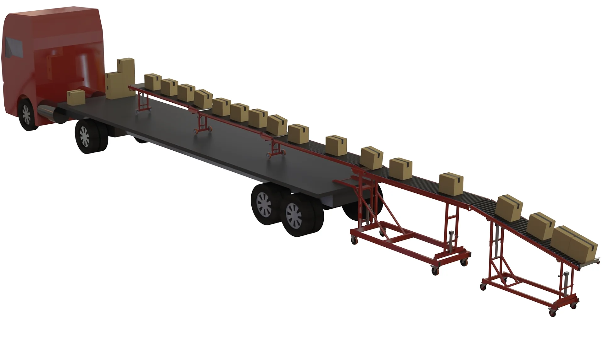 High Rise Telescopic Unloading Conveyor Gravity Roller Conveyor For ...