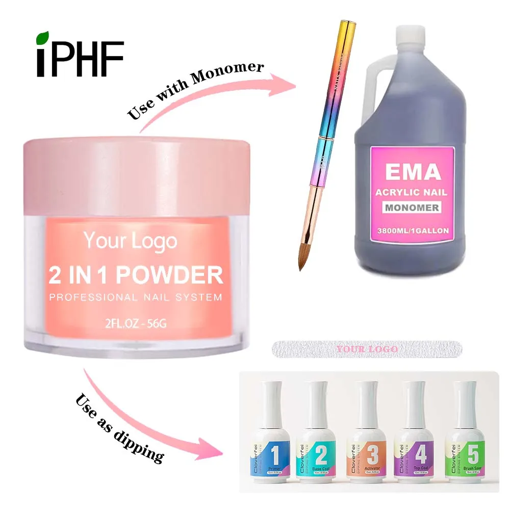 IPHF Blush Pink Acrylic Powder Bulk Wholesale Clear Cover Colors ...