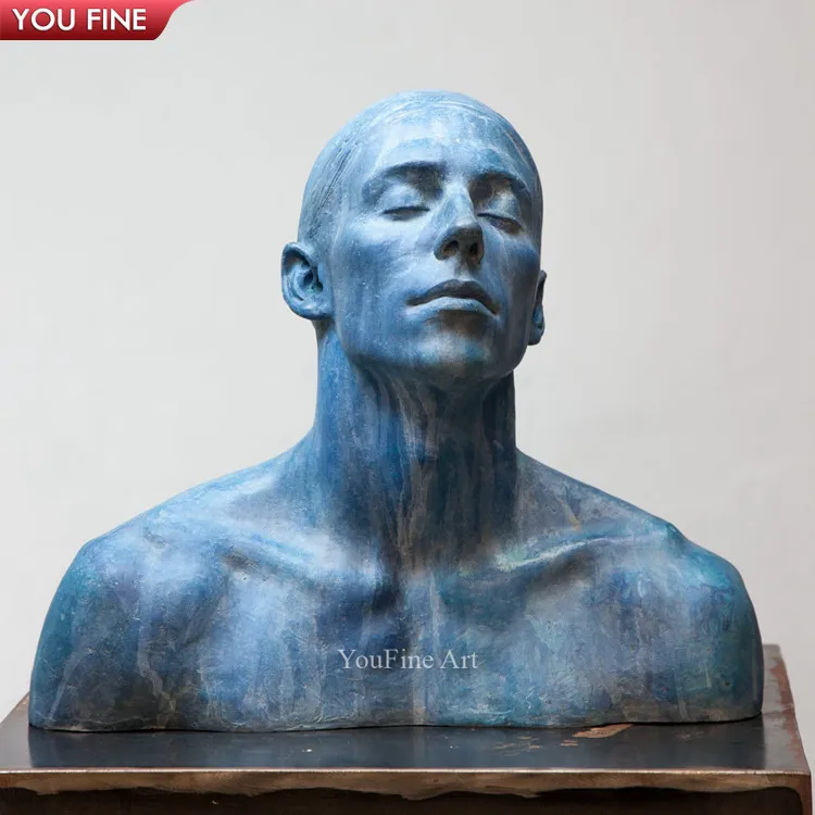 Custom Modern Large Brass Men Bronze Bust Sculpture