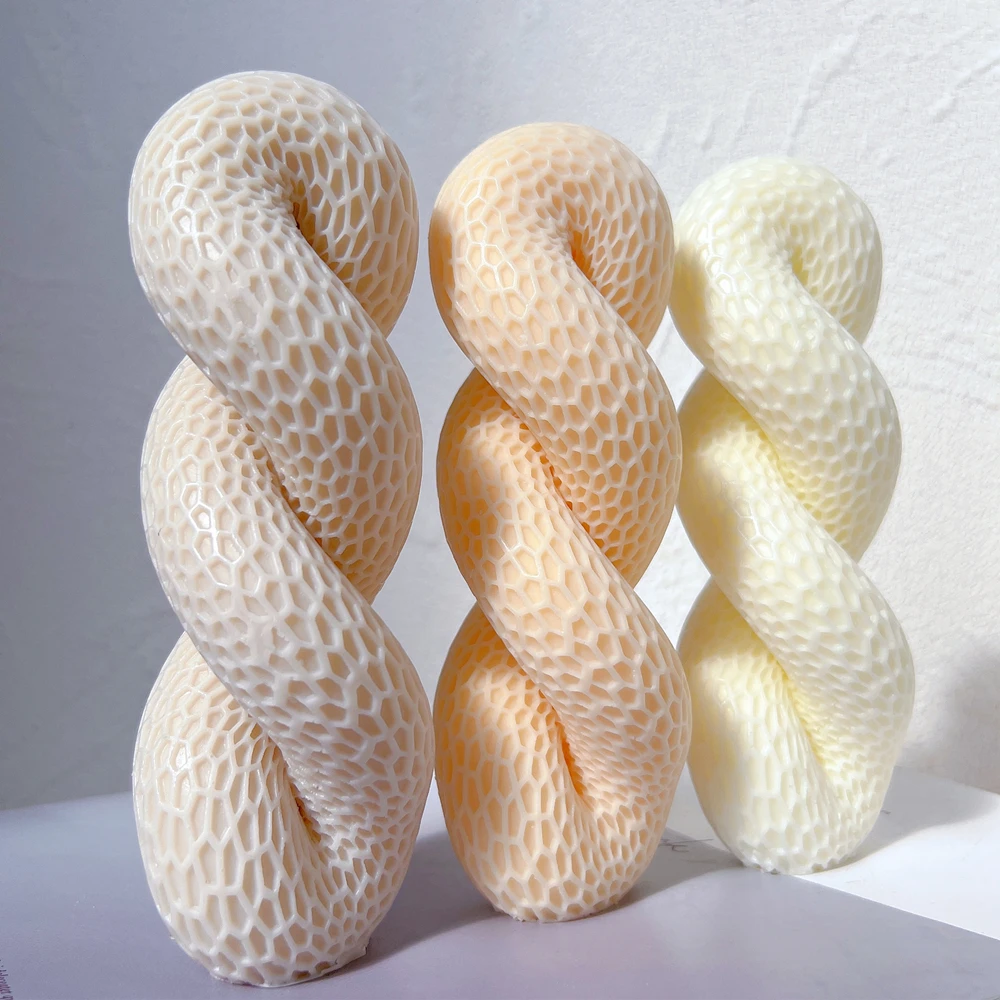 Geometric Abstract Candles Decorative Twisted Knitted Knots Soy Wax ...