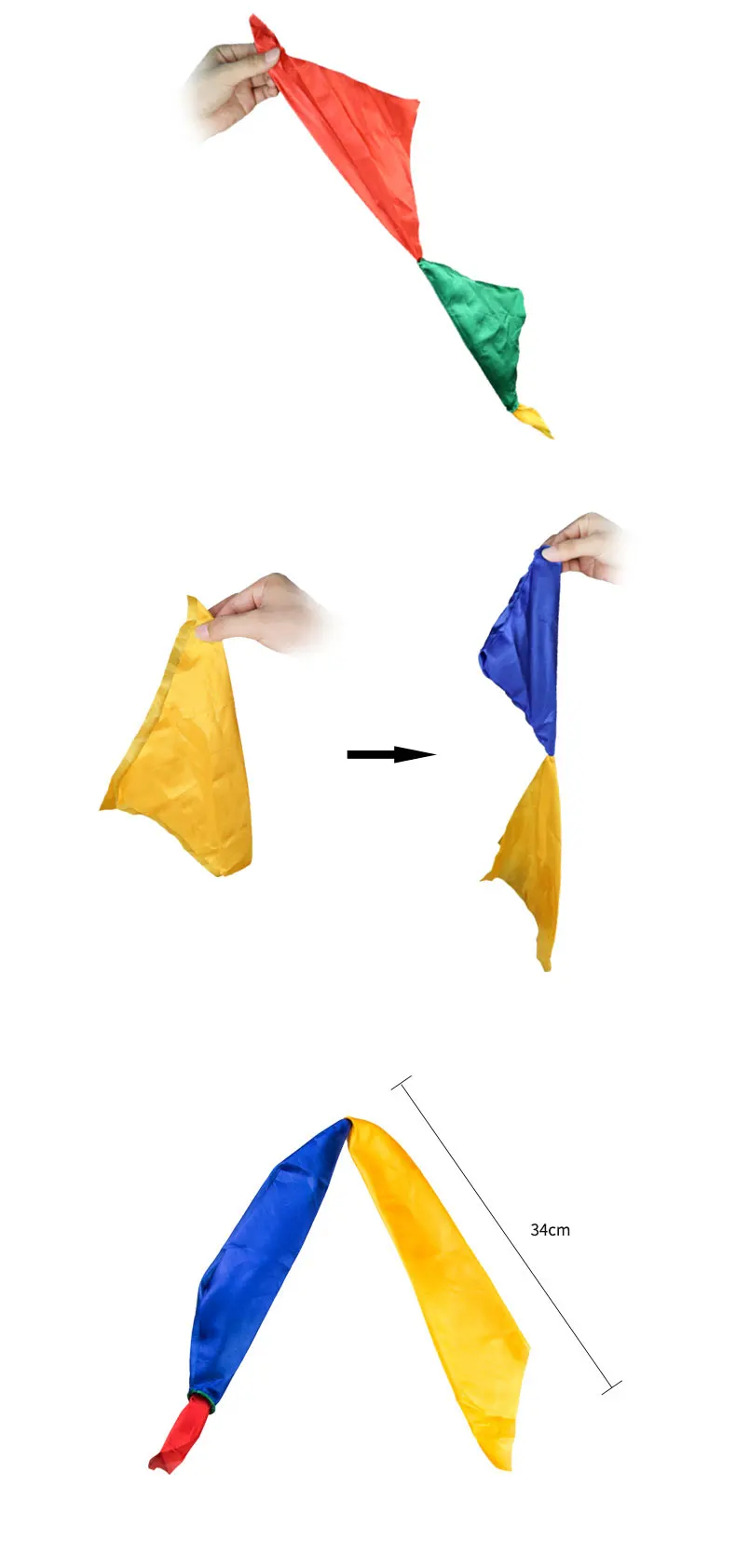 New 4 Colors Changing Silk Scarf Magic Tricks Learning Props Stage ...