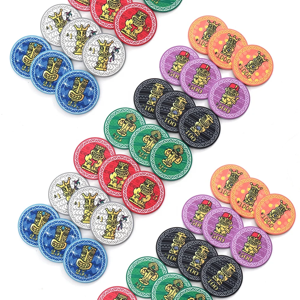 Wholesale Custom Ceramic Poker Chips Tiki King Chip 12g 43mm Casino ...