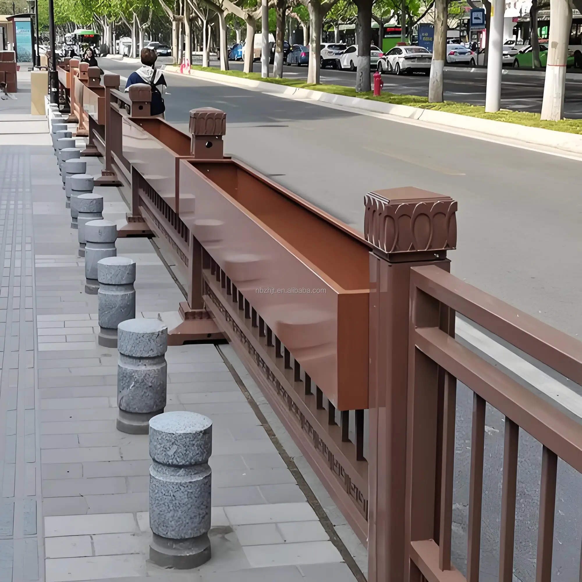 Municipal Road Flower Box Guardrail Combination Stainless Steel Flower ...