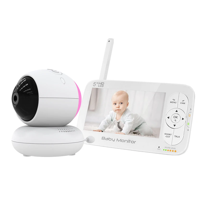 Factory 5'' 1080p Two Way Talk Audio Baby Monitor 2 4ghz Crystal Music ...