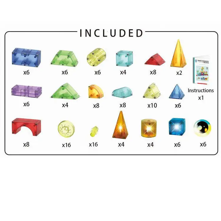 Diy Magnetic Connecting Blocks Toys Preschool Educational 3d Led ...