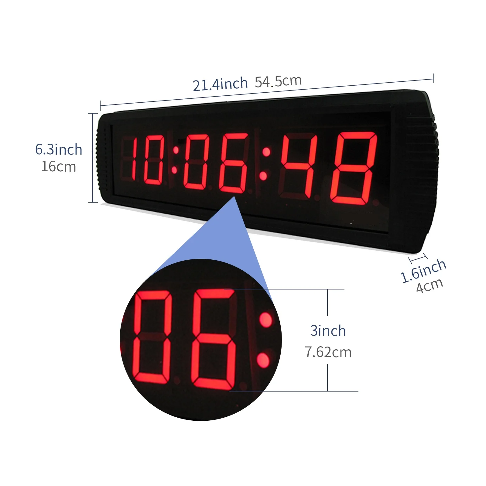 Programmable LED Countdown Timer Wall Clock, Battery Operated
