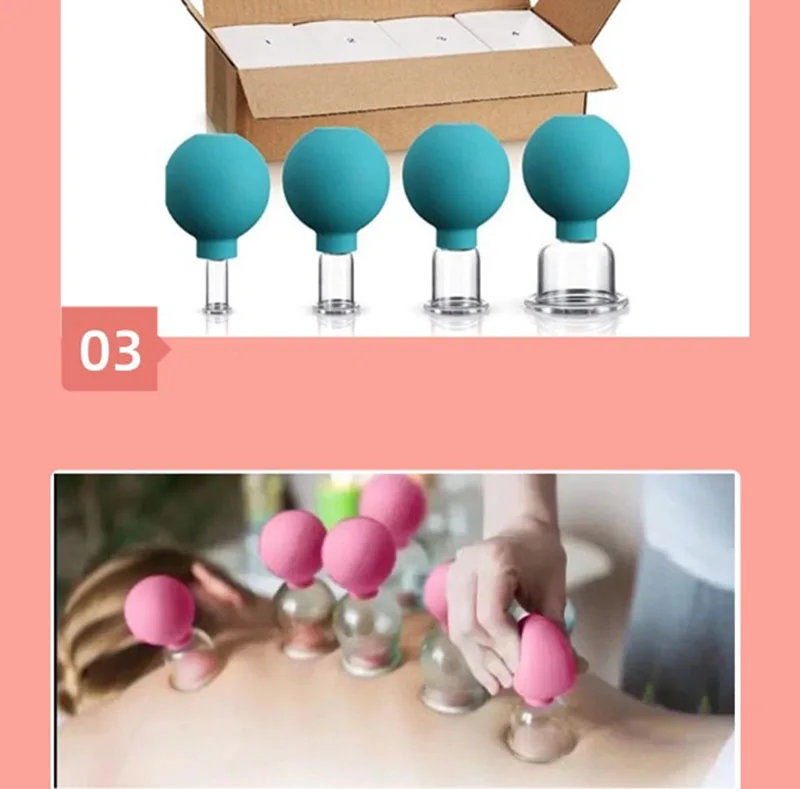 HZ Vacuum Suction Massage Glass Fire Cupping Set With Box 4pcs| Alibaba.com