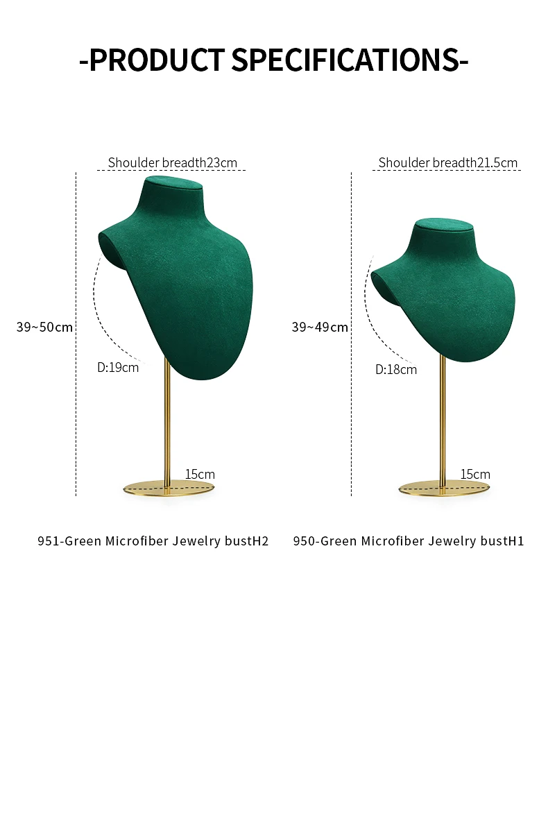 WYP Jewelry Display Prop Neck Microfiber Metal Rack Display Props ...