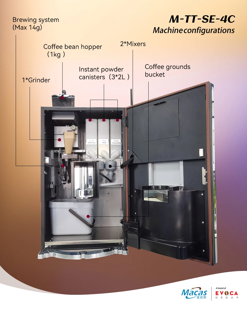 EVOACAS Fully Automatic Commercial Coffee Machine with Touch Screen ...