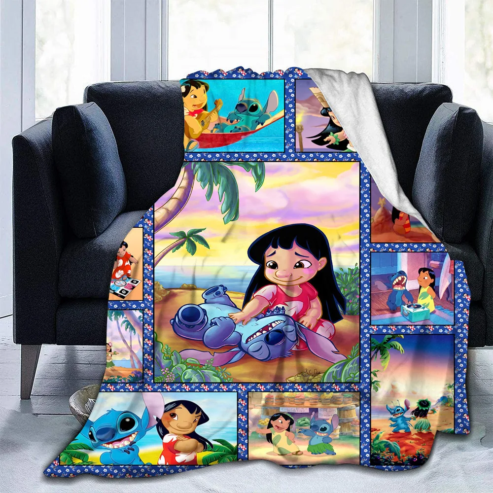 Popular Cartoon Stitch Digital Printed Flannel Blanket Nap Blanket ...