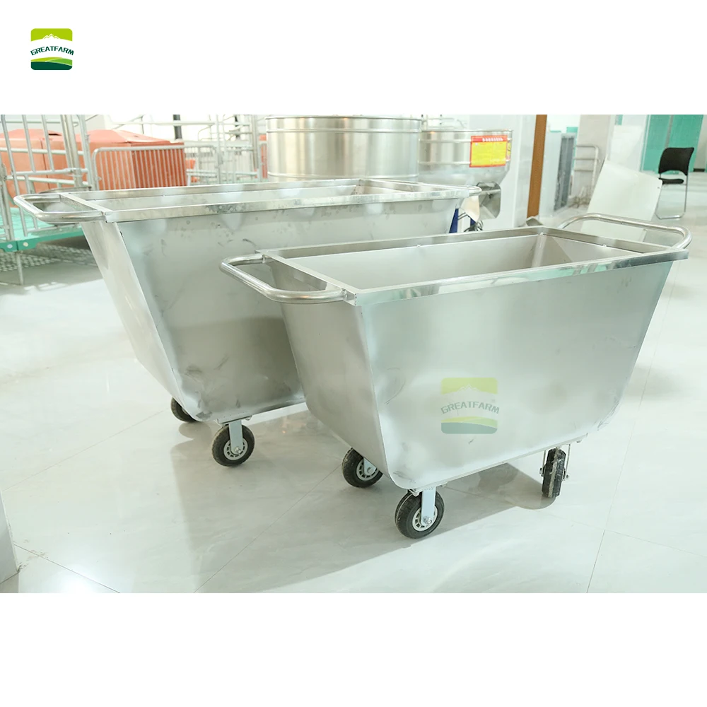 Stainless Steel Trolley Feed Cart - New Condition 120kg Capacity with 4 ...
