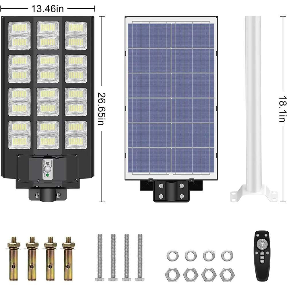 Hofoled 600w 900w 1000w 1200w Sensor Solar Street Light Aluminum Remote ...