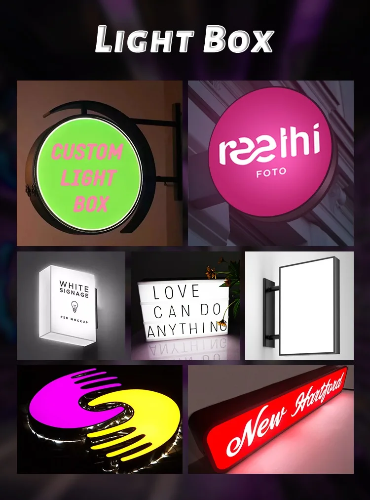 Outdoor Display 3D Signage LED Acrylic Sign Board for Store Advertising