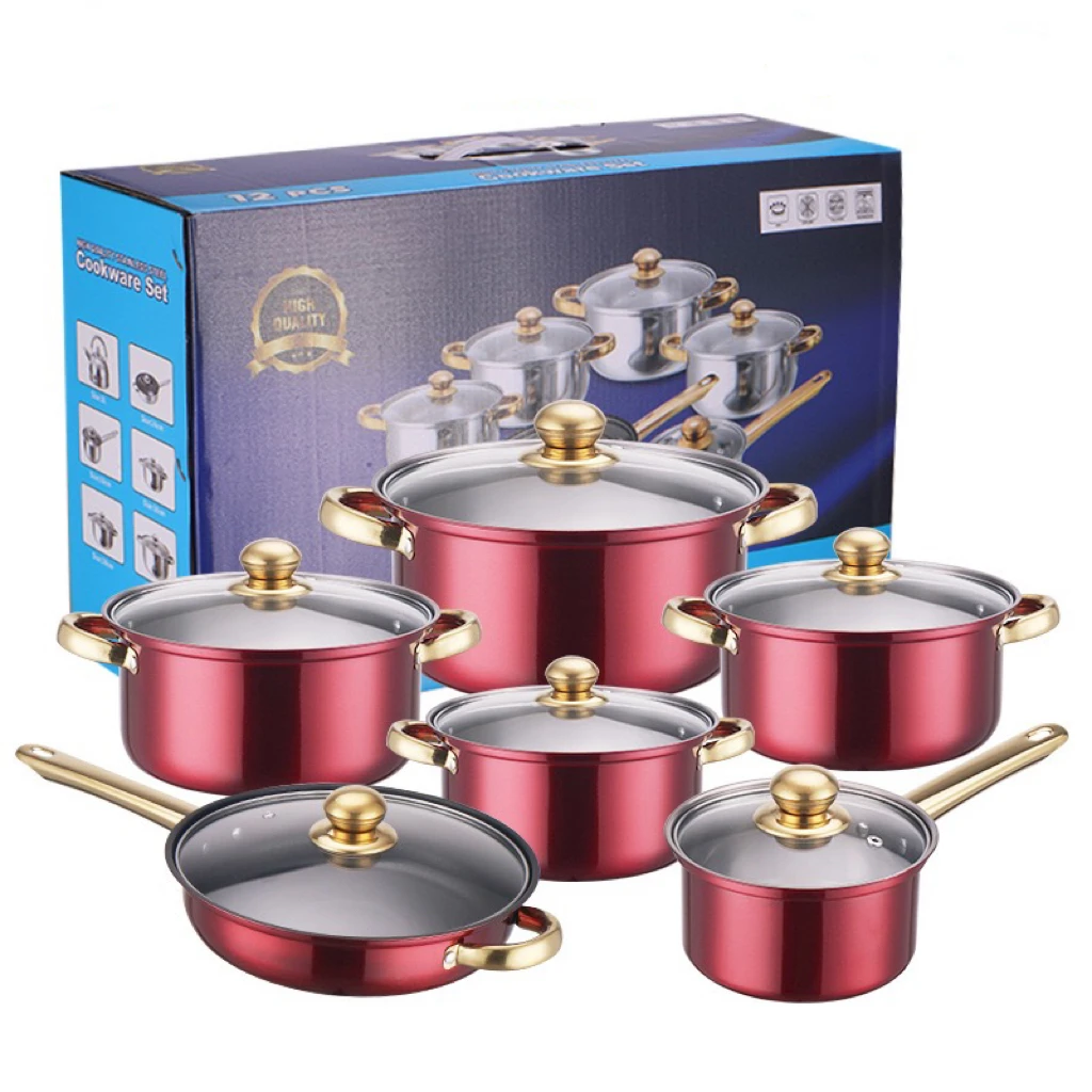 12-piece Cookware Set - Stainless Steel Non-Stick Skillet