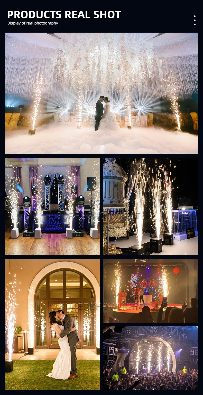 600w 650w Wireless Cold Spark Machine Wedding Cold Spark Machine White ...