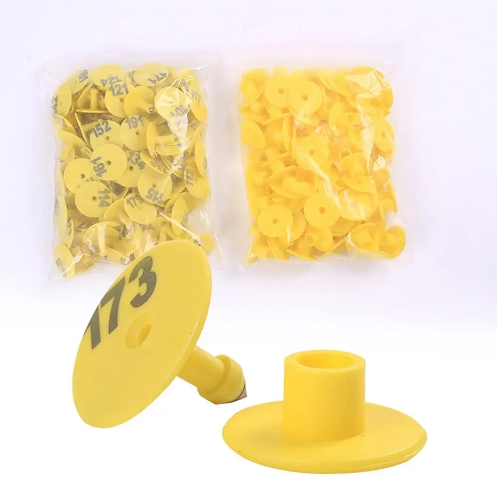 Pig Ear Tags Round Plastic Livestock Ear Tag 1-100 Number ...