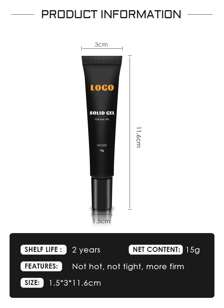 Long Lasting Transparent Solid Gel 15g for Nail Tips Gel Glue| Alibaba.com
