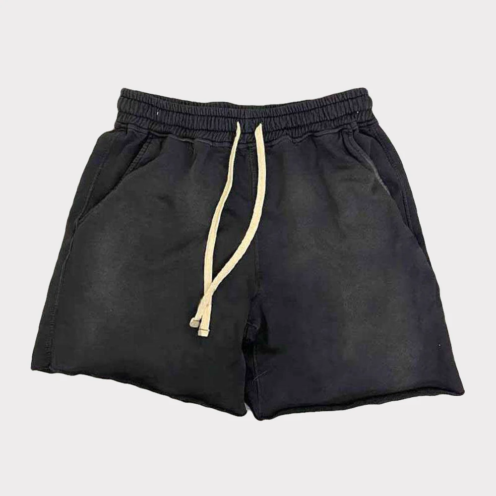 High Quality Men Cotton Raw Cut Edge Vintage Sun Faded Shorts ...