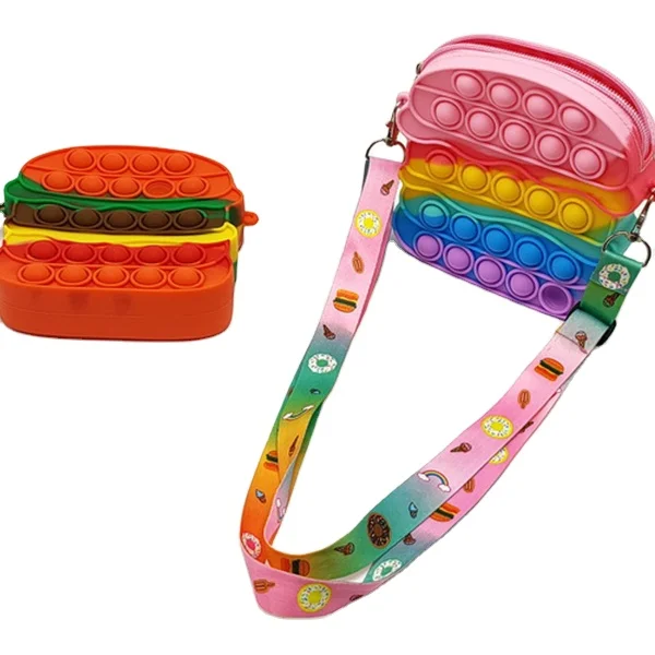 Huiye Fidget Bag Push Pop Fidget Toys Hand Bags School Bubble Popper ...