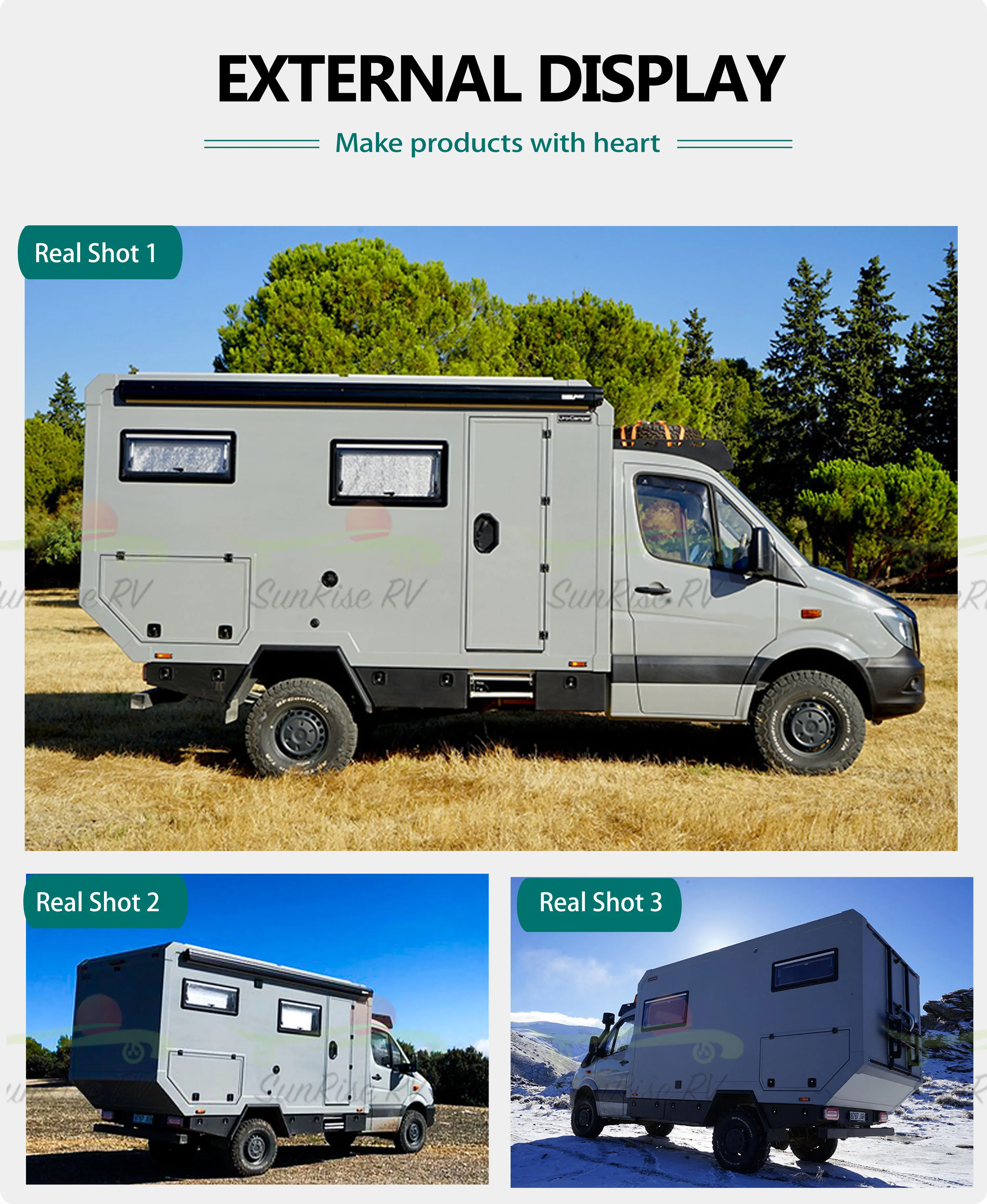 Dual Cab Premium Truck Chassis Mounted Aluminum 4x4 Overland Long Bed ...