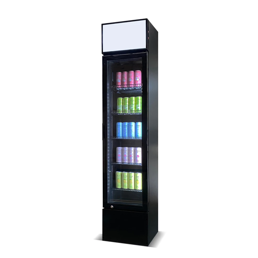 Slim Upright Display Freezer Vertical Glass Bar Drinks Cooler Cabinet ...