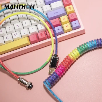 Oem Custom Usb Type C Paracord Gx12 Tab Coil Coiled Mechanical Keyboard ...