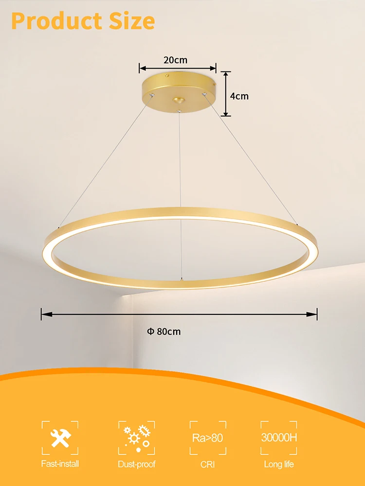 Home Decor Led Round Acrylic Ceiling Lamp Lighting For Hotel Lobby ...