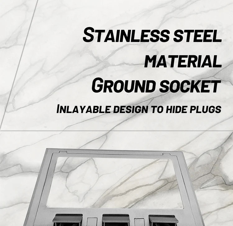 Open-type Stainless Steel Floor Socket Eu Power Supply Six Position ...