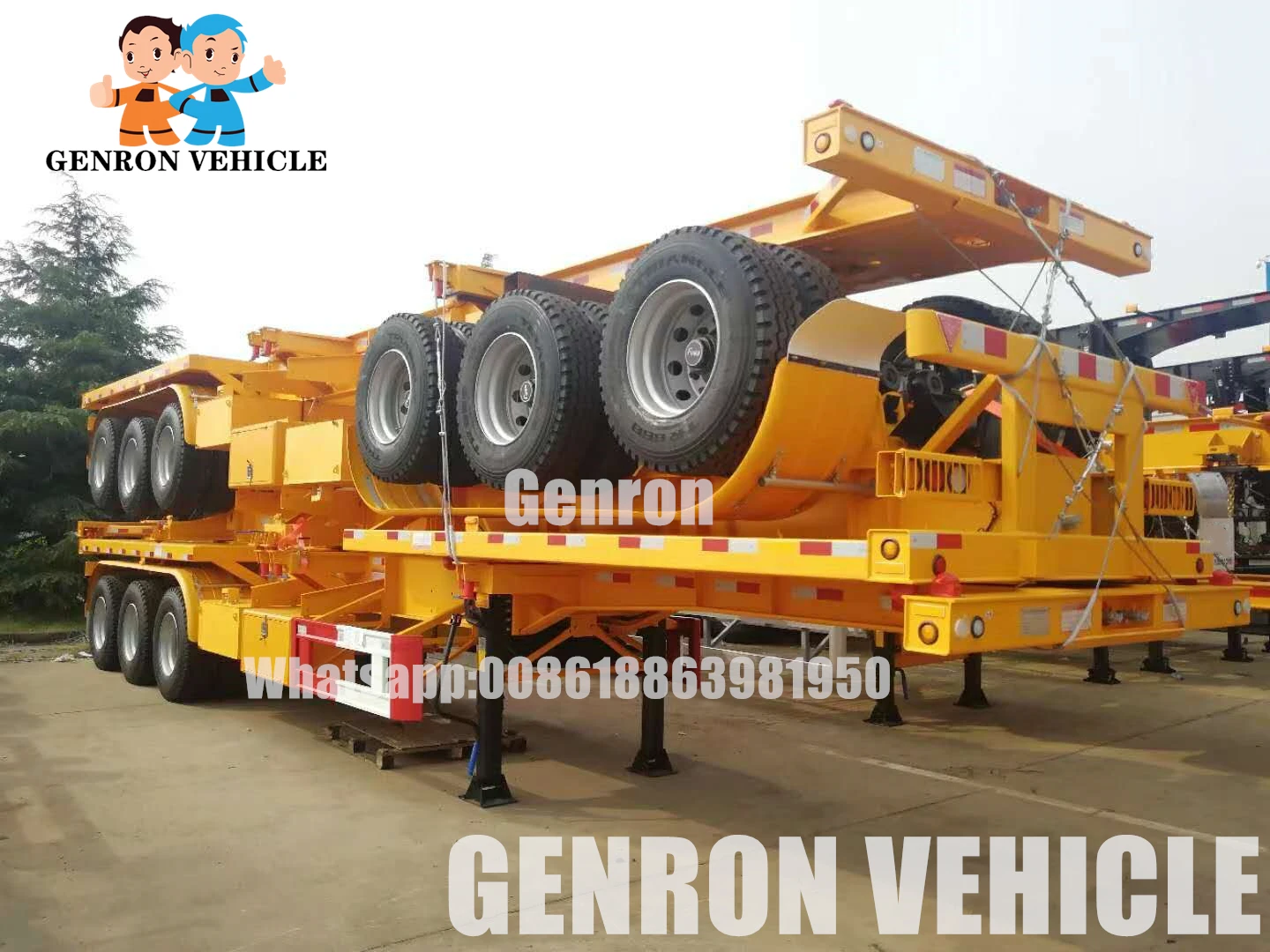 Low Bed Loader Exceptional Service Container Carrier Chassis Trailer ...