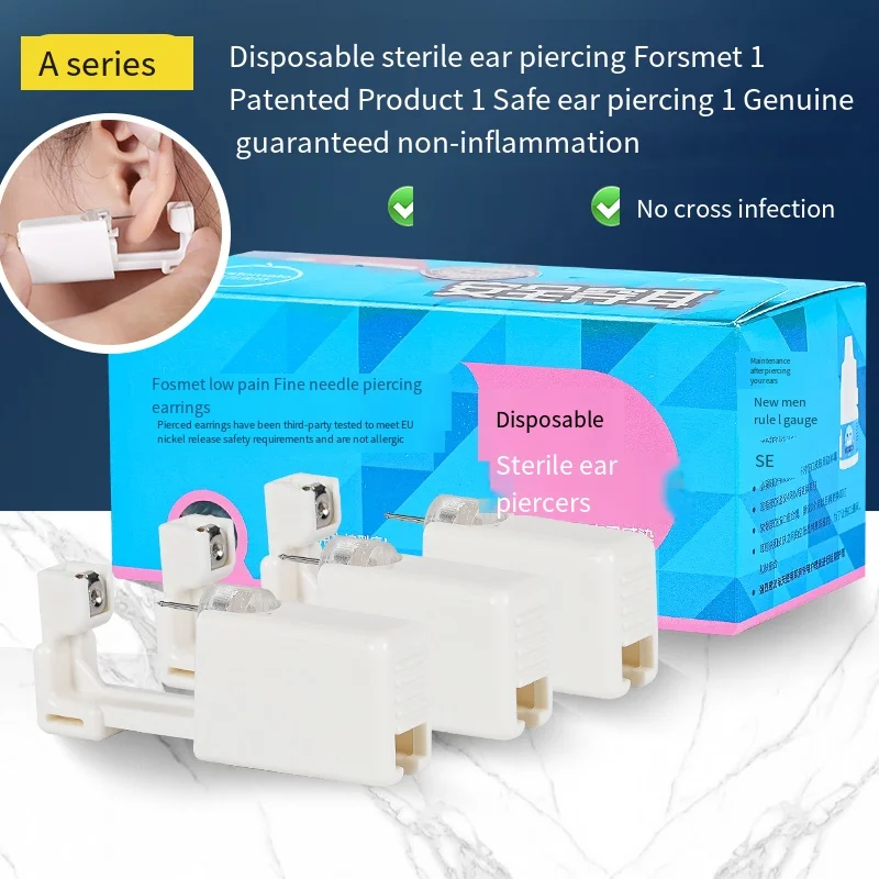 Self Ear Piercing Gun,Disposable Self Ear Piercing Gun Kit With Earring ...