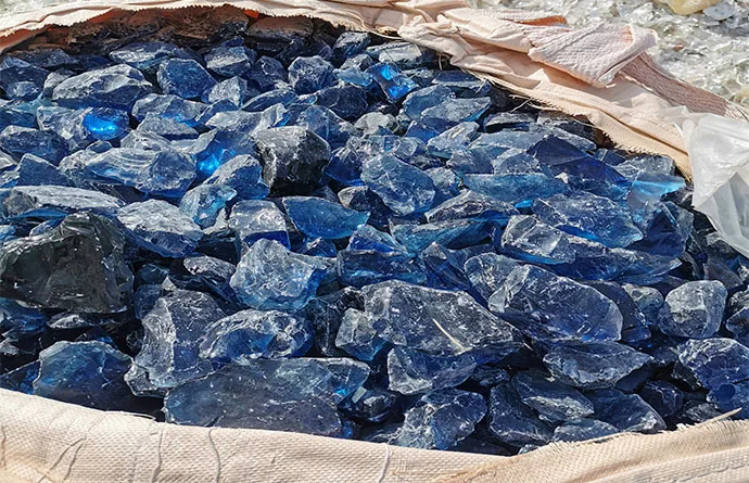 Garden Decorated Glass Stone Architectural Glass Big Blue Glass Rocks ...
