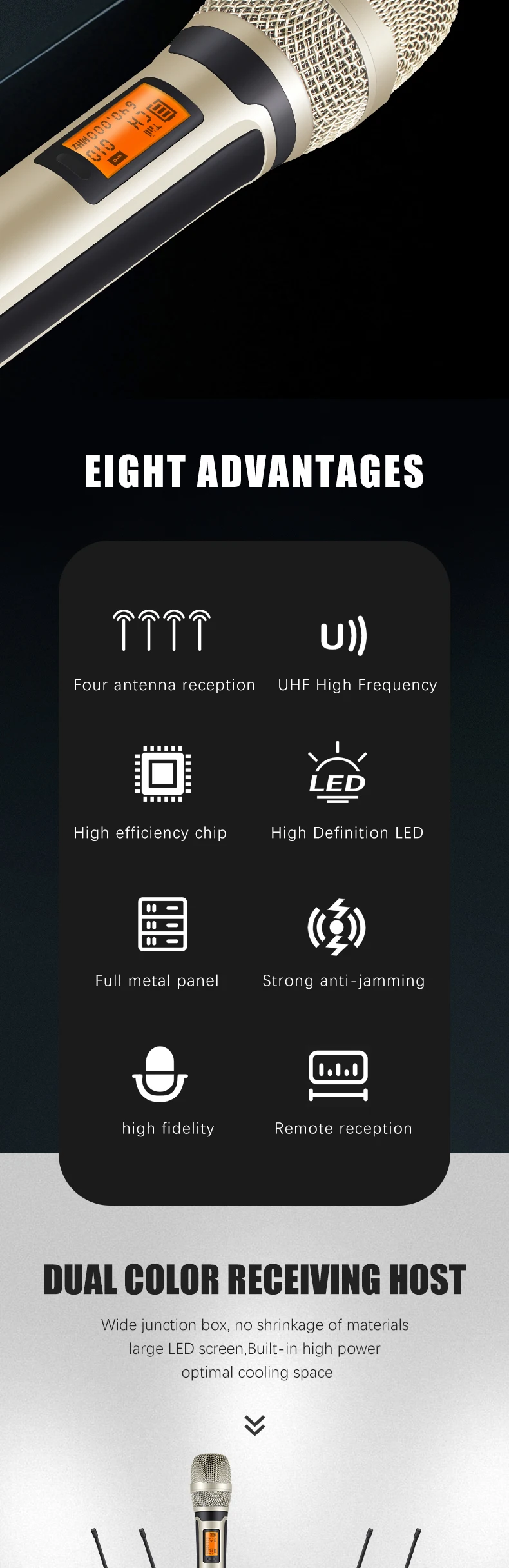 New Trend Uhf Professional Wireless Microphone System for Karaoke ...