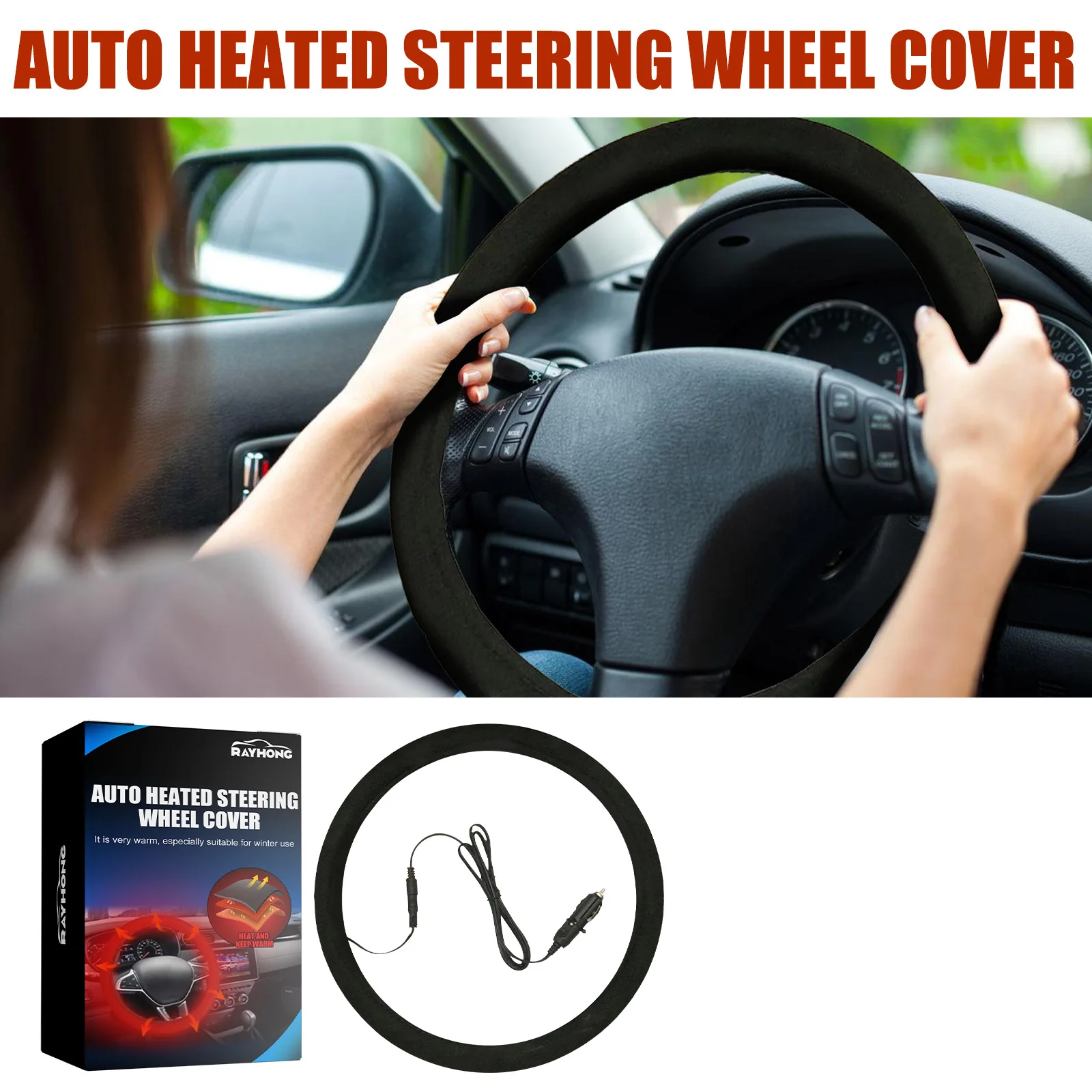 New Arrival Rayhong Universal Auto Heated Steering Wheel Cover For Cars Winter Hand Warmer Car Steering Wheeling Protector Alibaba