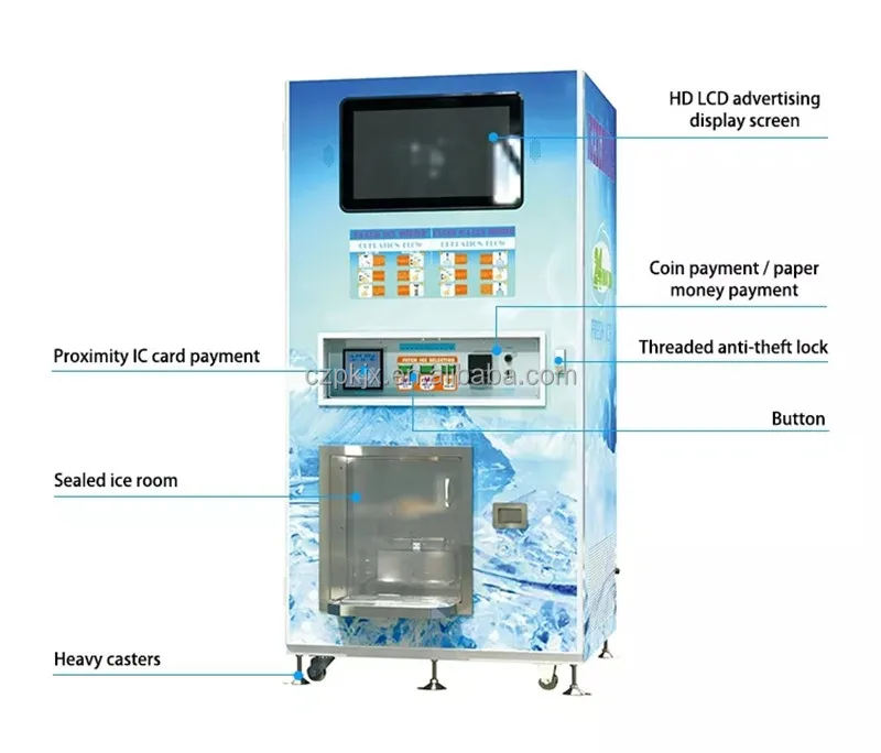 Easy To Operated Ice Cube Vending Machine With Auto Bagging - Buy Ice ...