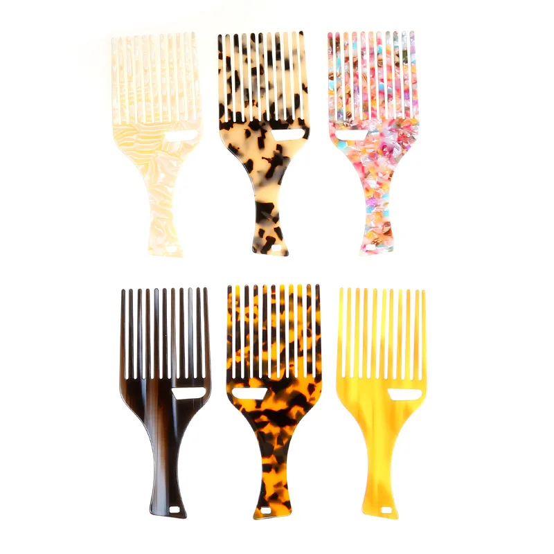 Luma High Quality Wide Teeth Cellulose Acetate Long Handle Comb ...