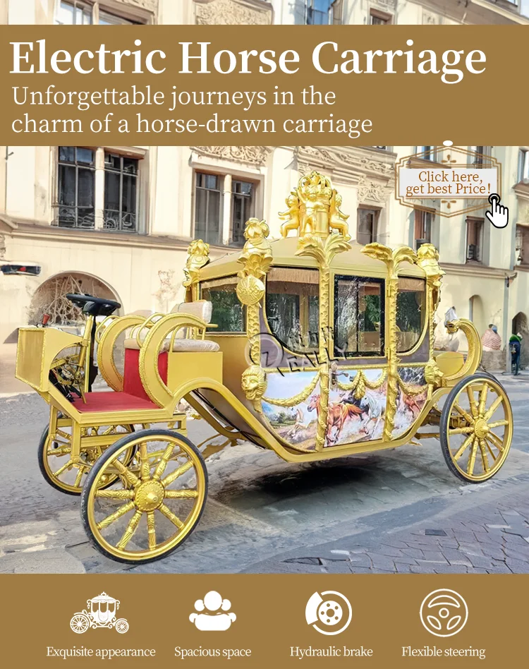 2024 Life Size Cinderella Horse Carriage Sightseeing Electric Horse ...